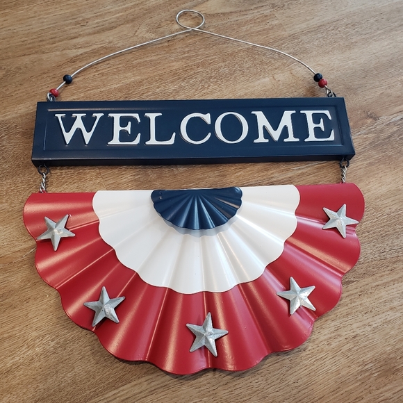 None | Accents | Welcome Patriotic Front Door Decorative Sign | Poshmark